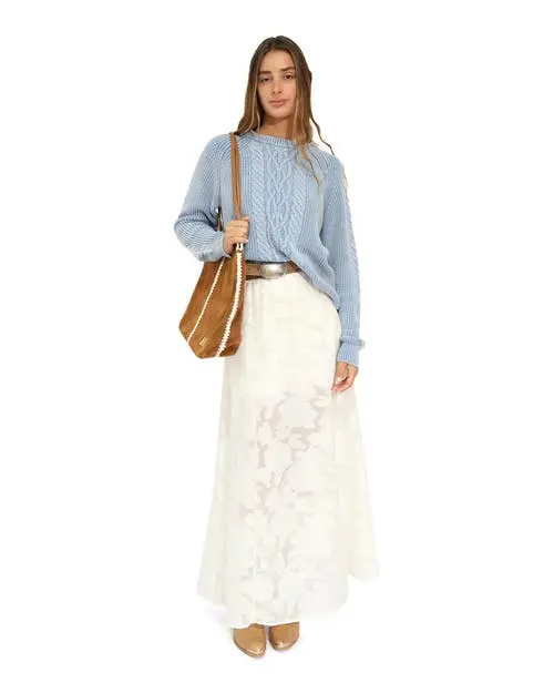 BELLE & BLOOM Hudson Street Cable Knit Sweater - Dark Blue