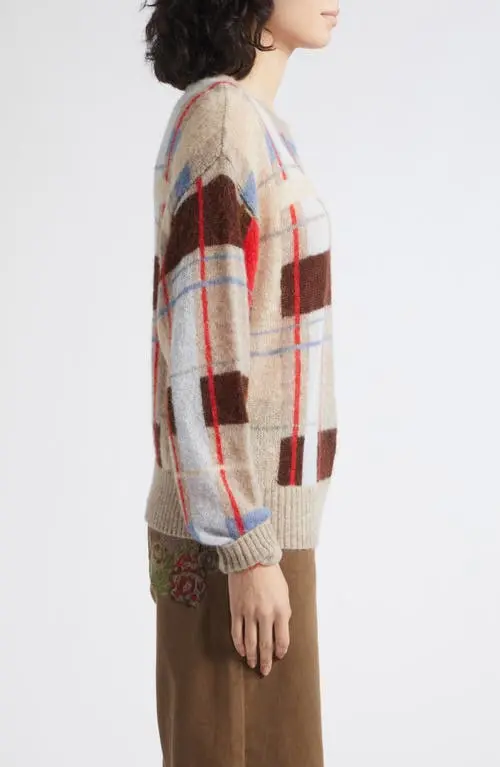Stine Goya Grid Check Alpaca & Merino Wool Blend Sweater