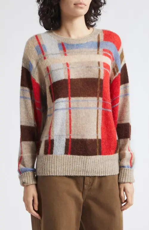 Stine Goya Grid Check Alpaca & Merino Wool Blend Sweater