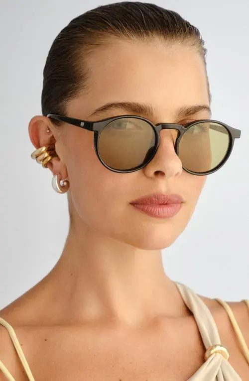 Le Specs Round Frame Sunglasses - Black