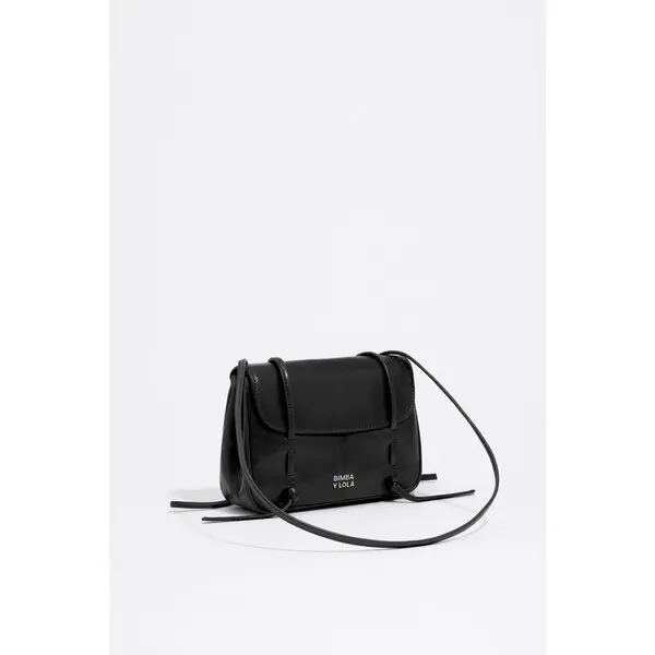 Bimba Y Lola Mini Leather Flap Shoulder Bag - Black