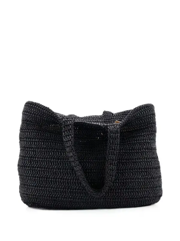 Saint Laurent Rive Gauche Supple Raffia Tote Bag - Black