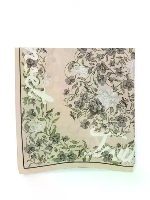 TWINSET Floral-print Logo-print Scarf