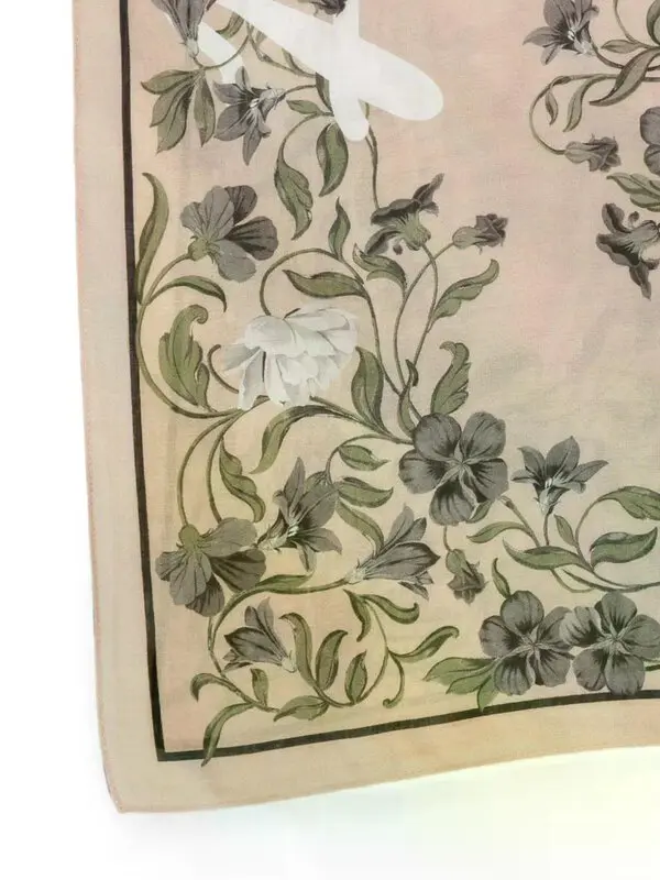 TWINSET Floral-print Logo-print Scarf