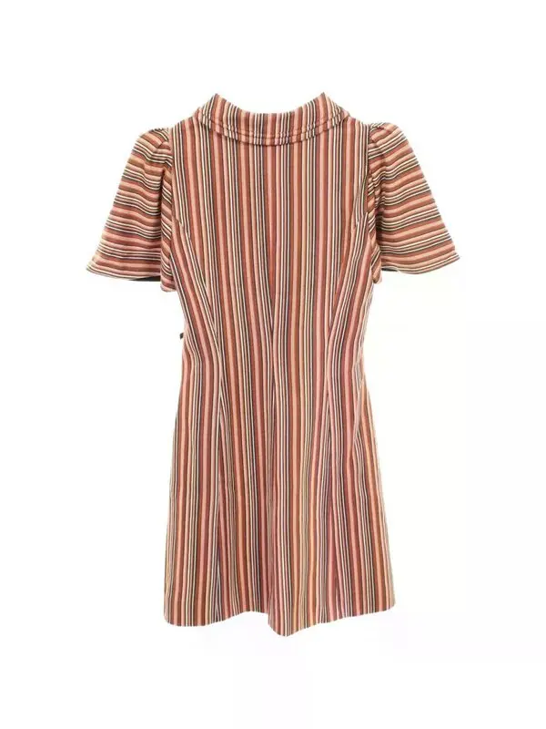 LOUIS VUITTON 2010s Striped Short-sleeve Mini Dress