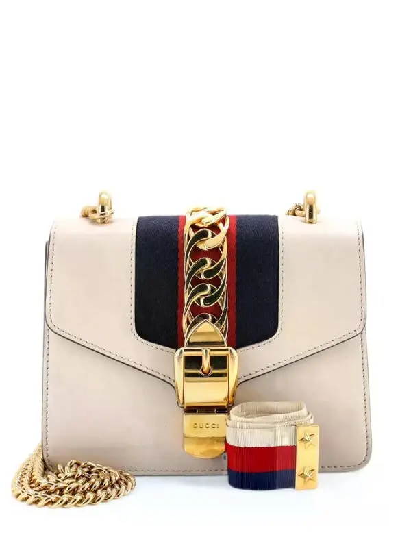 Gucci Sylvie Chain Shoulder Bag Leather Mini Crossbody Bag