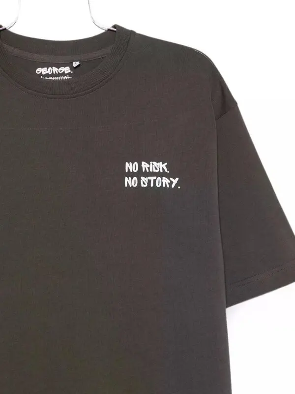 GEORGE. Slogan-print Drop-shoulder T-shirt