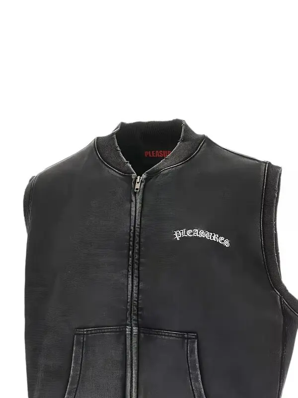PLEASURES Faded-effect Zip-up Sweatshirt