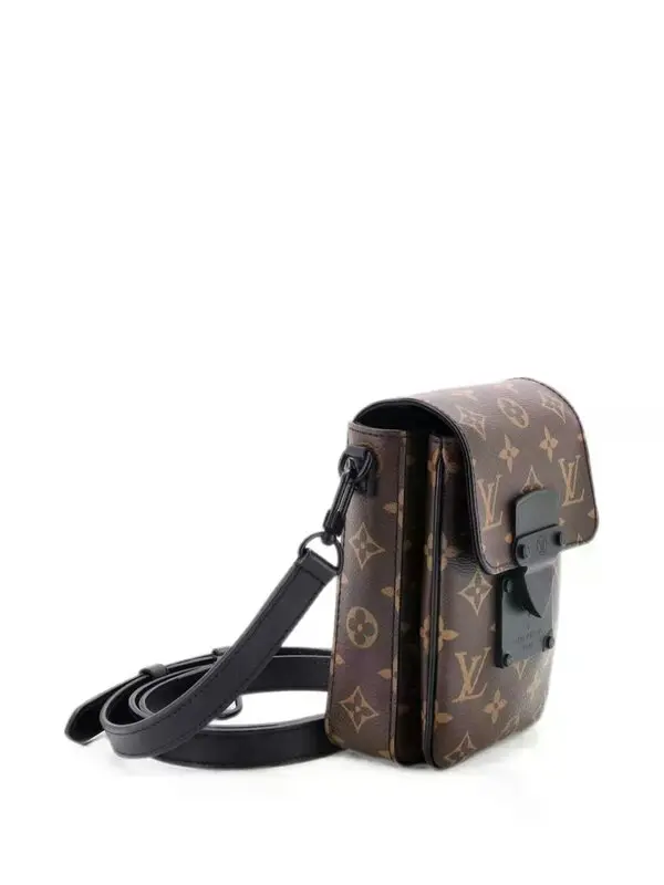 LOUIS VUITTON S Lock Vertical Wearable Wallet Macassar Monogram Canvas Crossbody Bag