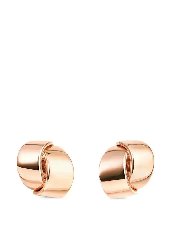 Vhernier Abbraccio Sculptural Earrings In Polished Rose Gold - Pink
