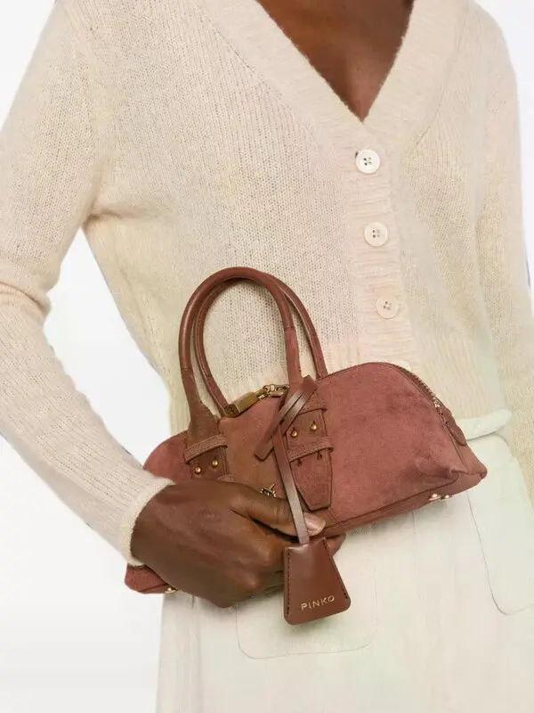 Pinko Small Escape Suede Tote Bag - Brown