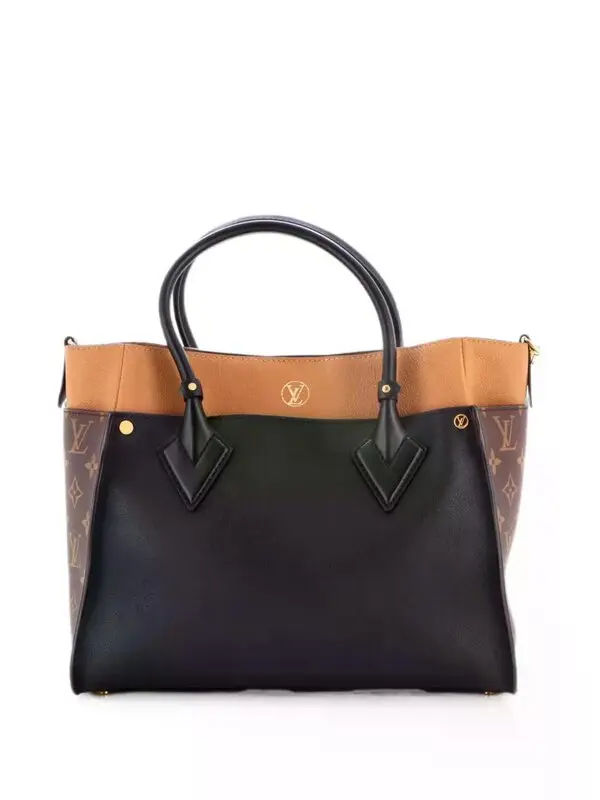 LOUIS VUITTON On My Side Leather With Monogram Canvas Mm Tote Bag
