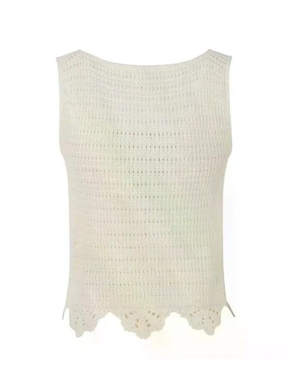 Chloé Sleeveless Cropped Top In Crochet Knit