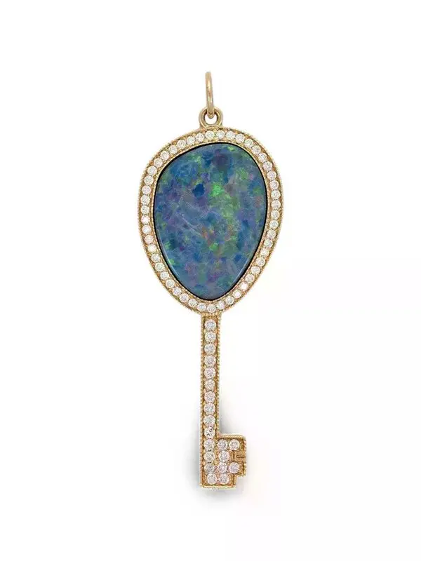 Jacquie Aiche Opal And Diamond Key Necklace - Gold