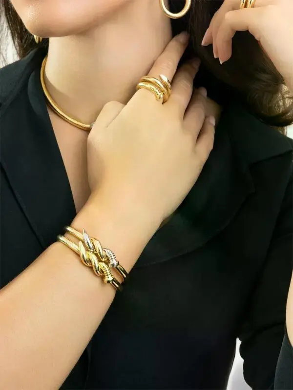 David Webb Twisted Nail Cuff Bracelet In 18k Yellow - Gold