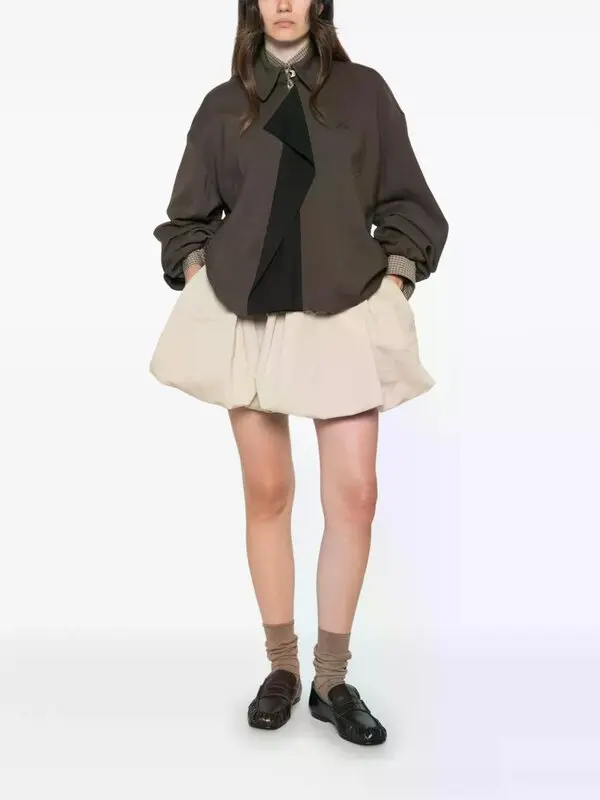 Loewe Logo Embroidered Zip-up Jacket - Brown