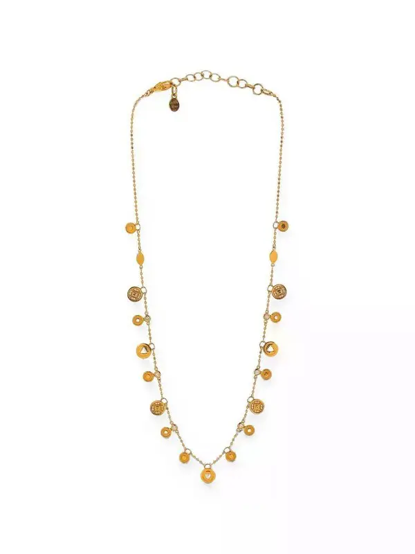 BUDDHA MAMA 20k Yellow Diamond Coin Charm Necklace - Gold