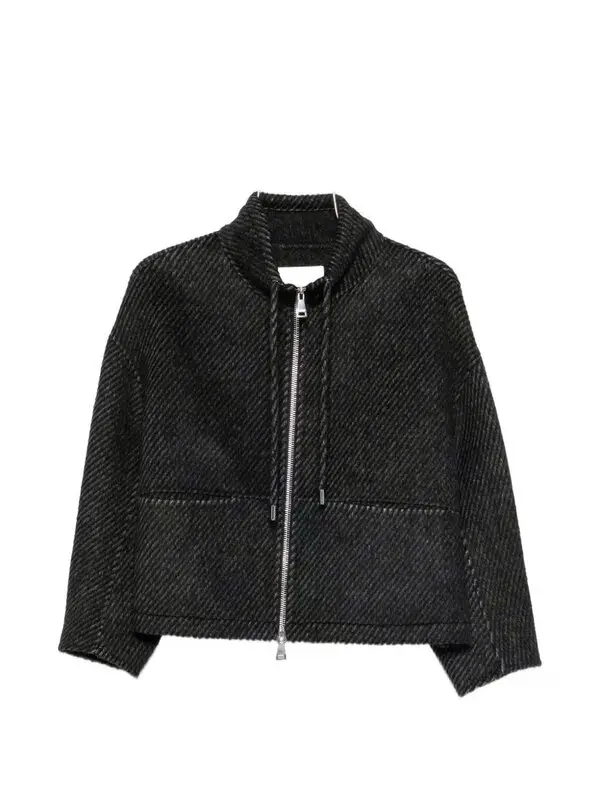 ERMANNO FIRENZE Drawstring-neck Ribbed-knit Jacket