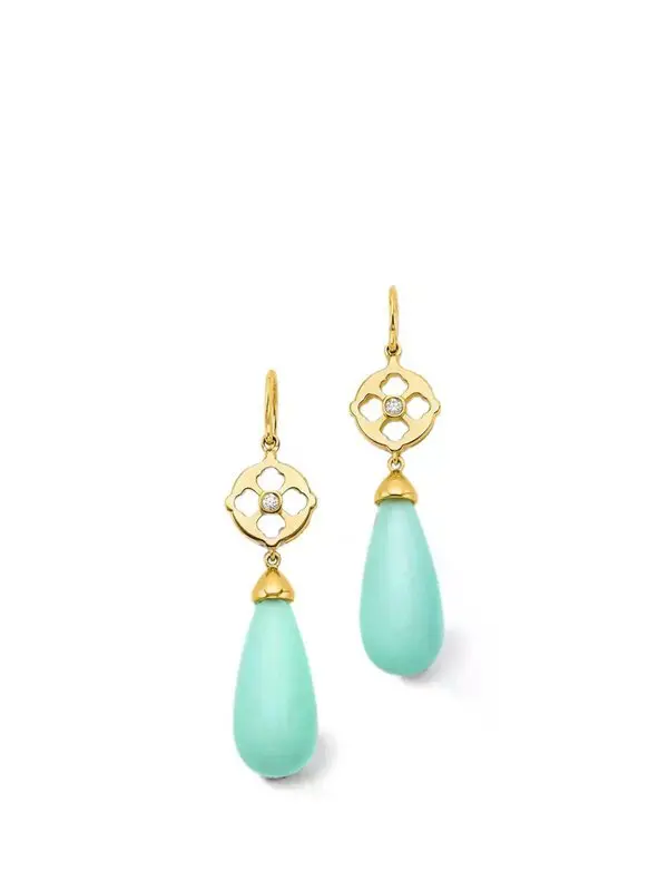 EDINA KISS Chalcedony And Diamond Drop Earrings - Gold