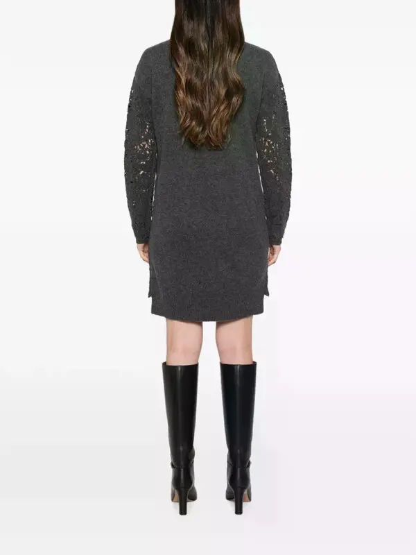 ERMANNO FIRENZE Lace-knit Roll-neck Midi Dress