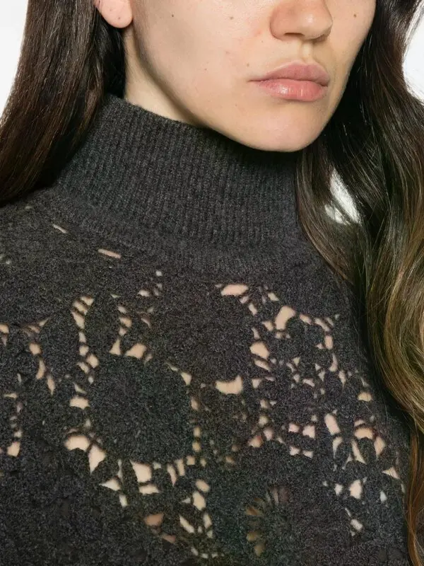 ERMANNO FIRENZE Lace-knit Roll-neck Midi Dress