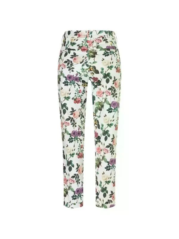 Mac Jeans Floral Print Tapered Leg Trousers