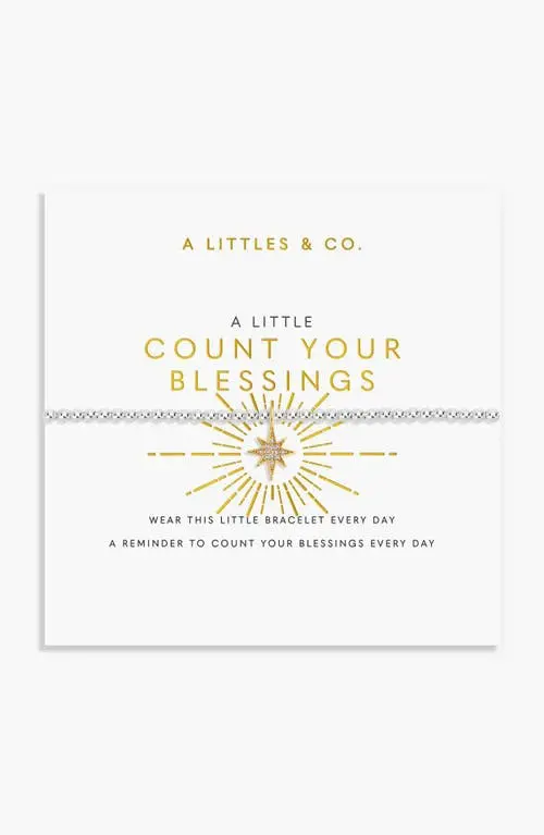 A LITTLES & CO A Little Count Your Blessings17.5cm Stretch Bracelet - Silver Plated