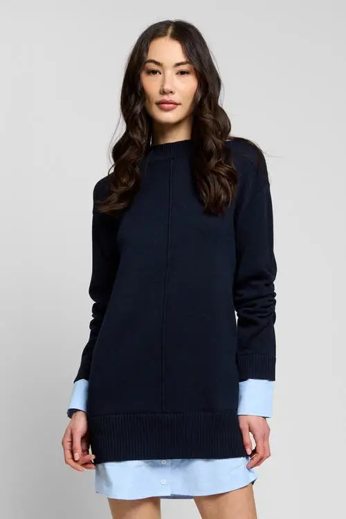 Central Park West Coen Twofer Mockneck Dress