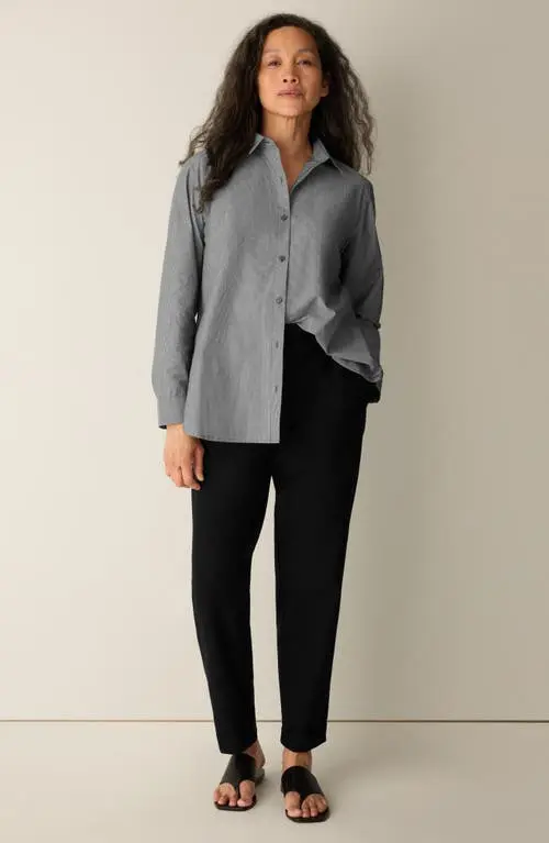 Eileen Fisher Ankle Tapered Pant W\/ Cuff - Black
