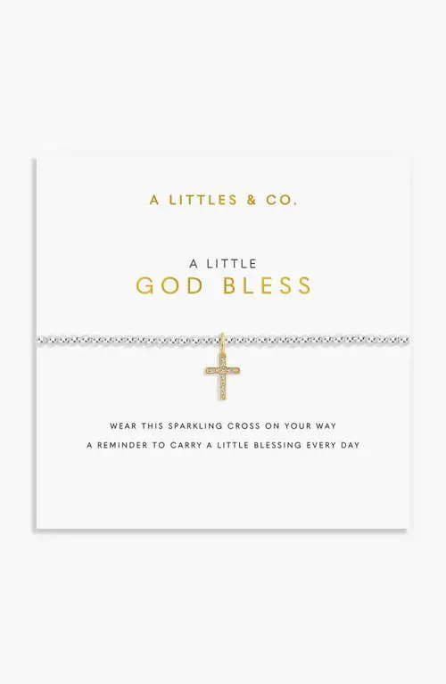 KATIE LOXTON A Little God Bless Beaded Bracelet With Cross Charm - Gold