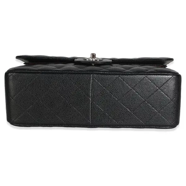 Chanel Quilted Caviar Jumbo Double Flap Bag - Black