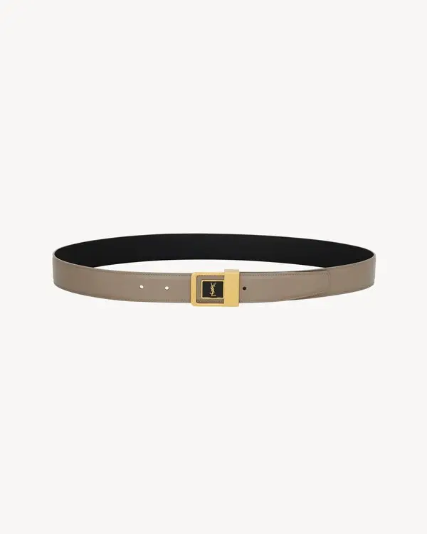 Saint Laurent La 66 Buckle Belt In Lacquered Leather
