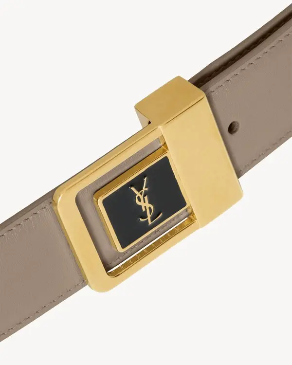 Saint Laurent La 66 Buckle Belt In Lacquered Leather