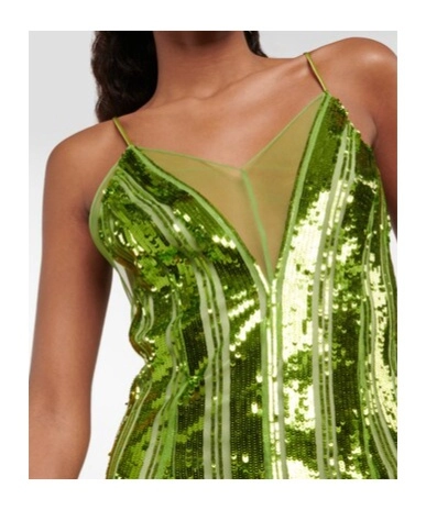 Galvan Kate Sequined Gown - Green