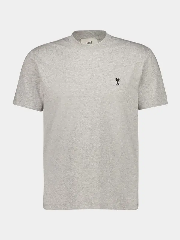 AMI Paris Heather Ash De Coeur Cotton T-shirt