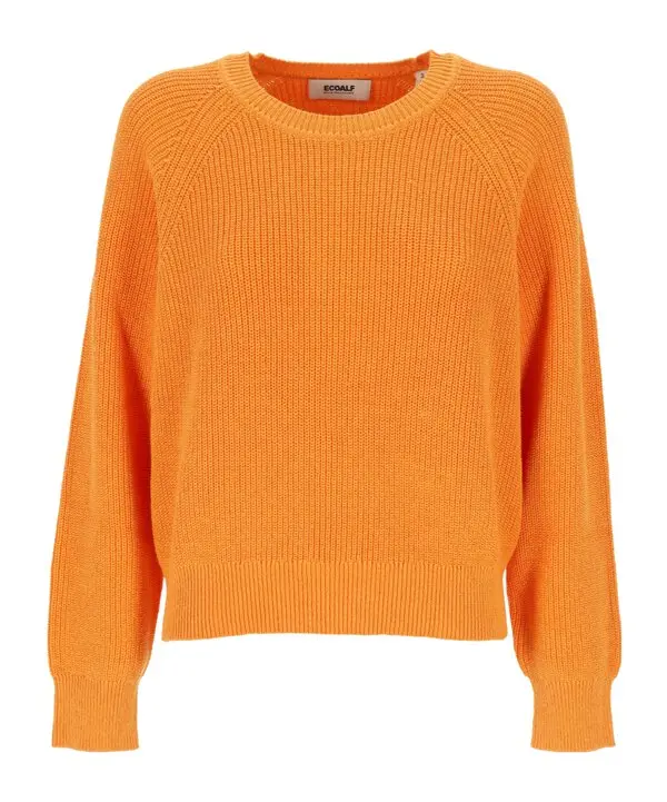 ECOALF Noni Raglan-sleeve Ribbed-knit Sweater - Orange