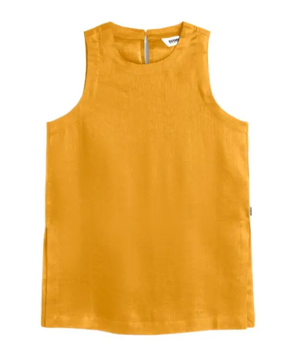 ECOALF Sleeveless Round Neck Top With Side Slits - Orange