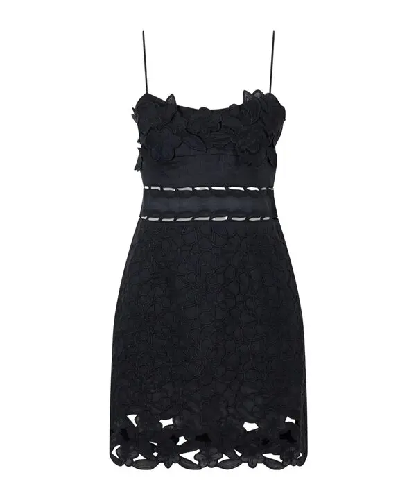 Isabel Marant Étoile Reola Embroidered Ramie Mini Dress - Black