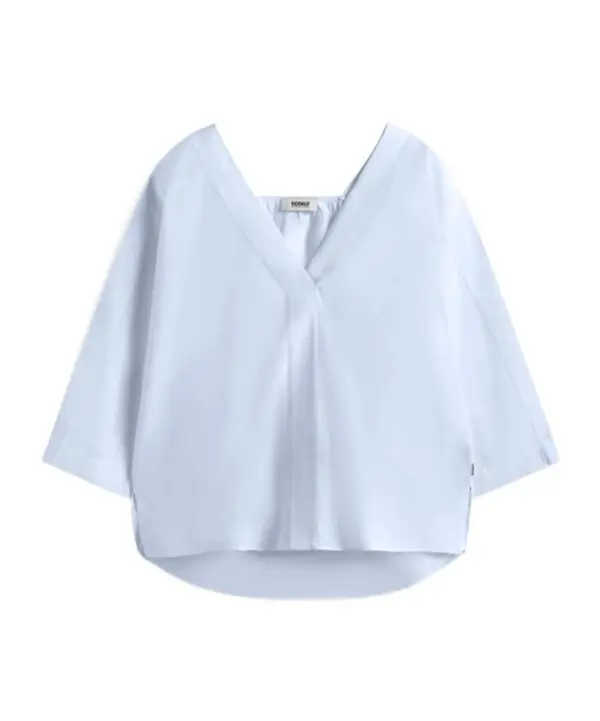 ECOALF V-neck Shirt With Ruched Back And Wide Sleeves