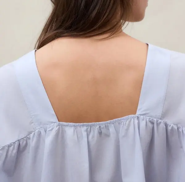 ECOALF V-neck Shirt With Ruched Back And Wide Sleeves