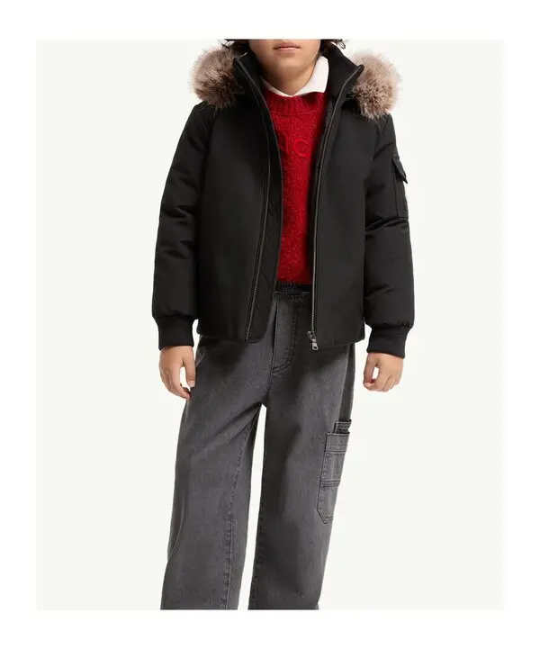 Moncler Martlu Hooded Down Jacket With Detachable Fur Trim
