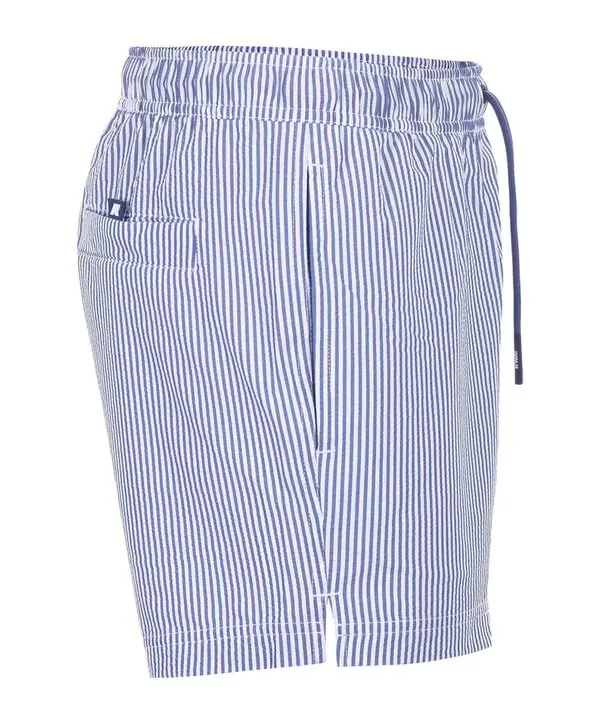 K-WAY Logo Patch Striped Swim Shorts
