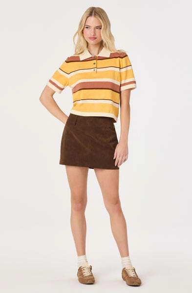 Astr The Label Arielle Faux Suede Mini Skort