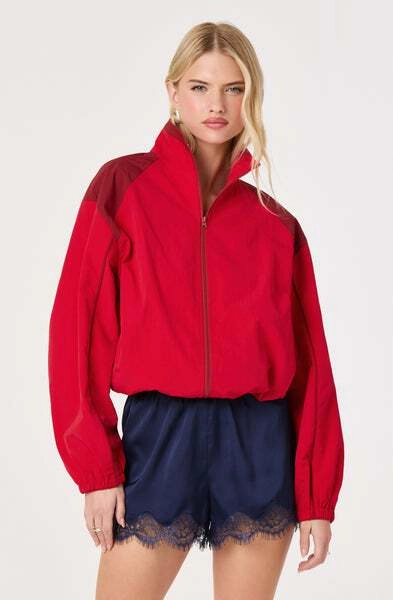 Astr The Label Cameo Colorblock Windbreaker