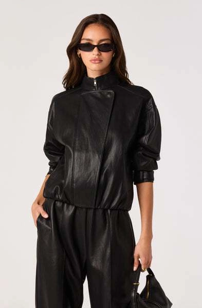 Astr The Label Jett Faux Leather Moto Jacket
