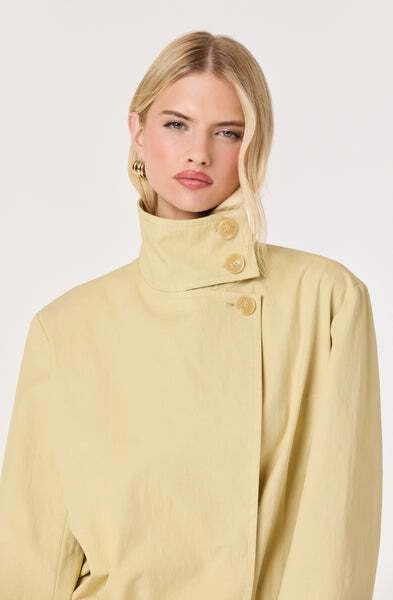 Astr The Label Theo Funnel Collar Belted Jacket