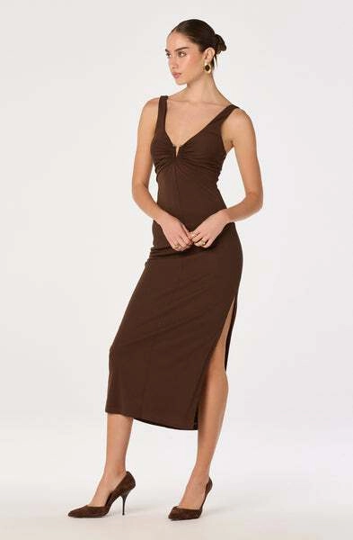 Astr The Label Shaylee Ribbed Knit Midi Dress