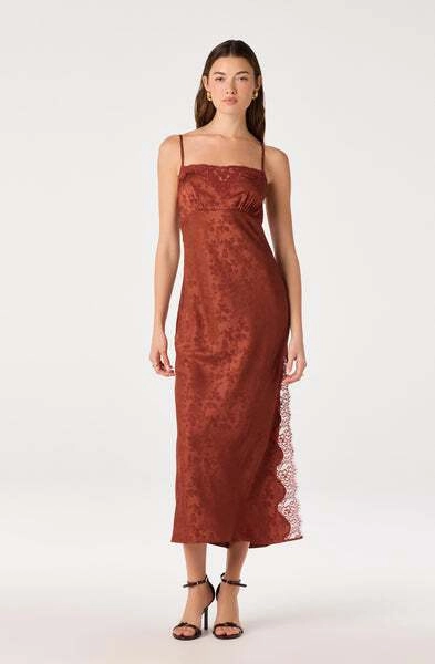 Astr The Label Kristian Jacquard Maxi Dress - Spice