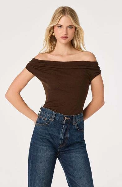 Astr The Label Beverly Off-shoulder Knit Top