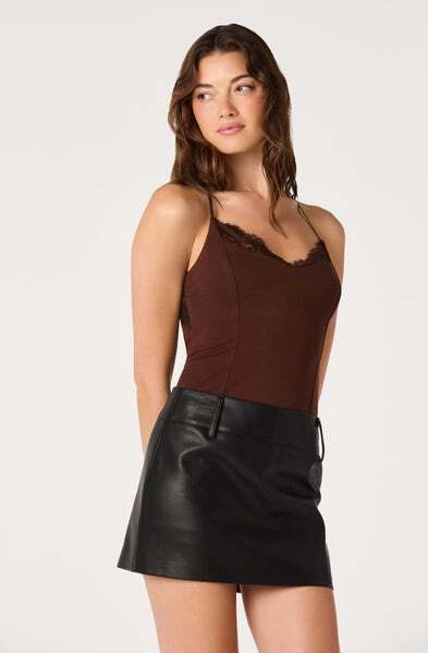 Astr The Label Naomi Criss-cross Cami - Brown